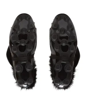 Balmain Half Time Faux Fur-lined Mules - Black