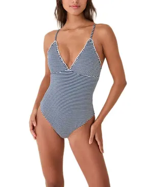 ANDIE Rosarito Plunge One Piece Swimsuit - Cadet