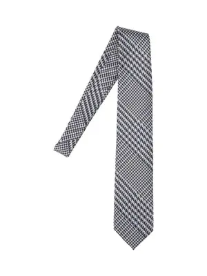 TOM FORD Prince Of Wales Houndstooth Tie Gray