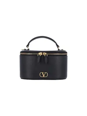 Valentino Garavani Vlogo Signature Mini Vanity Bag - Black