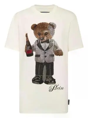 Philipp Plein Teddy-embellished T-shirt - Neutrals