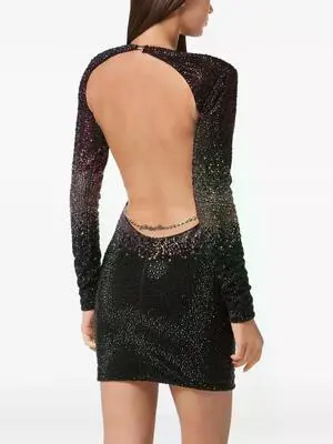 Philipp Plein Low-cut Embellished Mini Dress