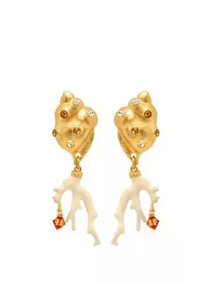 Oscar De La Renta Shell Drop Earrings - Gold