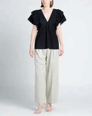 Tommy Hilfiger Cotton Poplin Top With Ruffles And Lace Trims - Blue