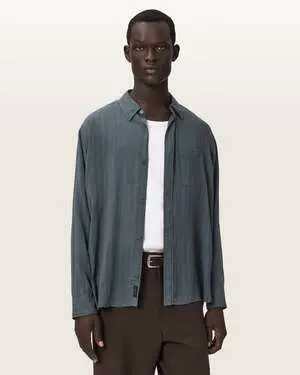 ALLSAINTS Carlyle Oversized Long Sleeve Shirt - Grey