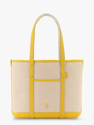 Polo Ralph Lauren Canvas Shoulder Bag With Embroidered Logo - Yellow