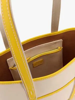 Polo Ralph Lauren Canvas Shoulder Bag With Embroidered Logo - Yellow