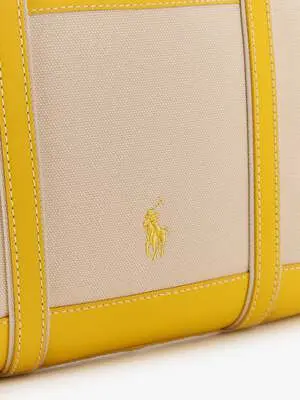 Polo Ralph Lauren Canvas Shoulder Bag With Embroidered Logo - Yellow