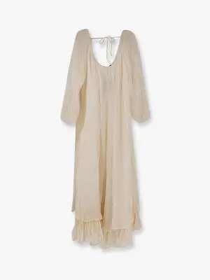 MES DEMOISELLES Viscose Crash Long Dress - Beige