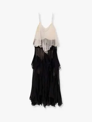 MES DEMOISELLES Belvy Long Viscose Dress - Black
