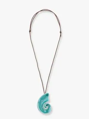 MATA STUDIO Conchiglia Glazed Ceramic Necklace - Blue