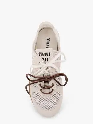 Miu Miu Mesh And Suede Sneakers