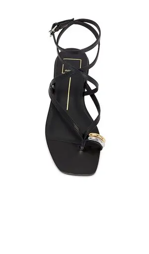 Dolce Vita Strappy Square Toe Sandal With Ankle Buckle - Black