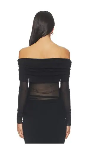 BUMPSUIT Off The Shoulder Soft Mesh Top - Black