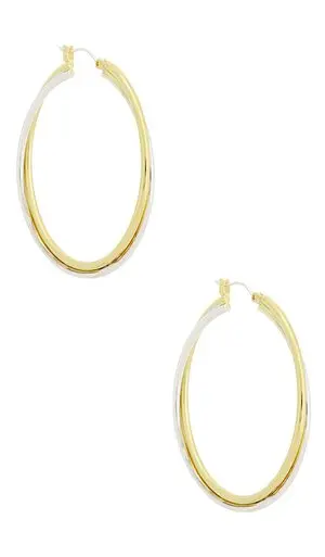 Shashi Two Toned Vera Hoop Earrings - Mixed Metal