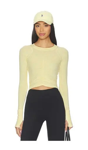Free People X Tempo Ruched Long Sleeve Top - Sunlit