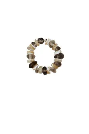 SANTANGELO Lento Smoky Quartz Ring - Smoky Quartz  Mother Of Pearl  & Sterlin