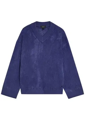 Rag & Bone Jada V-neck Brushed Cashmere Jumper