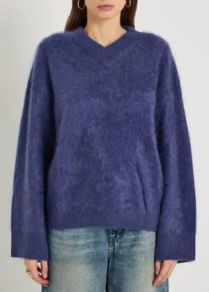 Rag & Bone Jada V-neck Brushed Cashmere Jumper