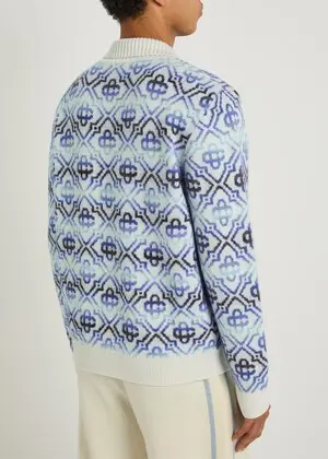 Casablanca Monogram Wool-blend Cardigan - Multicoloured 1