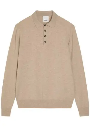 ALLUDE Cashmere Polo Jumper - Beige