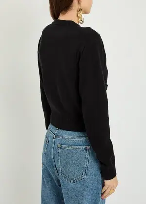 Chloé Embellished-pocket Wool And Cashmere-blend Cardigan