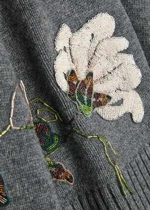 Simkhai Dawna Floral-embellished Wool-blend Jumper
