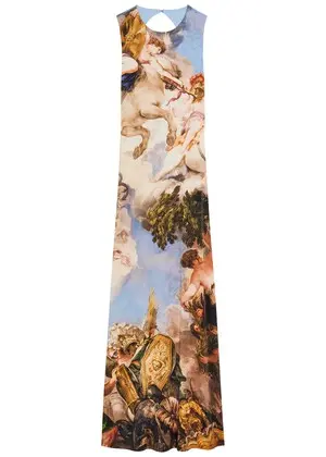 Alice + Olivia Delora Printed Jersey Maxi Dress
