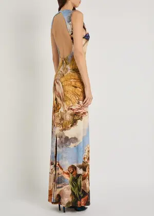 Alice + Olivia Delora Printed Jersey Maxi Dress