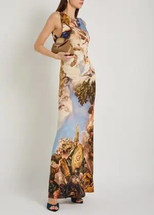 Alice + Olivia Delora Printed Jersey Maxi Dress
