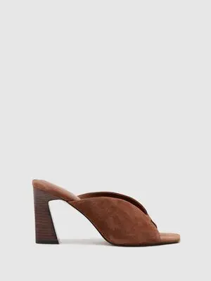 REISS Tiffany Suede Block-heel Sandals