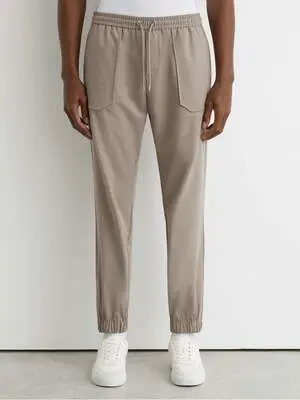 REISS Ascend Technical Cuffed Trousers - Taupe Brown
