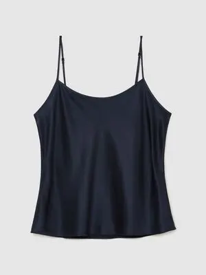 REISS Corey Silk Cami Top - Navy