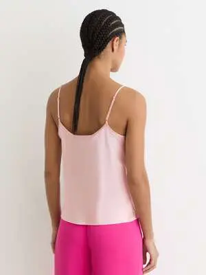 REISS Corey Silk Cami Top - Pink
