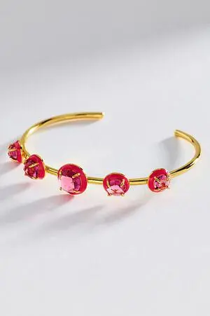 Anthropologie Gemstone Cuff Bracelet - Pink