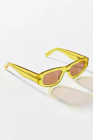 Anthropologie Sporty Rectangle Sunglasses - Chartreuse
