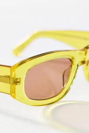 Anthropologie Sporty Rectangle Sunglasses - Chartreuse