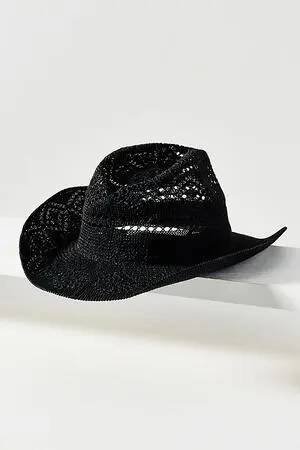 Anthropologie Straw Rancher Hat - Black