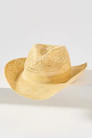 Anthropologie Straw Rancher Hat - Butter Yellow
