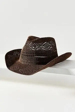 Anthropologie Straw Rancher Hat - Chocolate