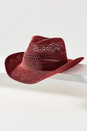 Anthropologie Straw Rancher Hat - Rose