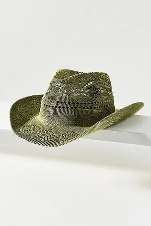 Anthropologie Straw Rancher Hat - Sage
