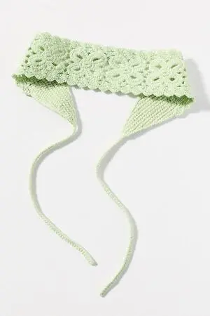 Anthropologie Crochet Hair Scarf - Green