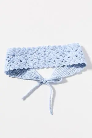 Anthropologie Crochet Hair Scarf - Sky