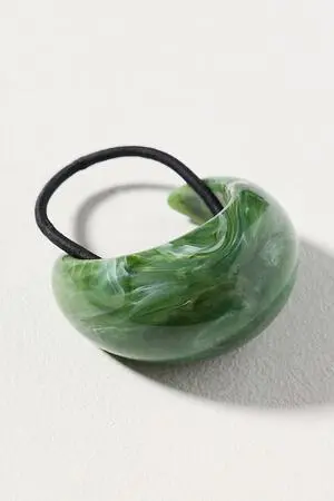 LELET NY Marble Dome Pony Cuff Hair Tie - Malachite