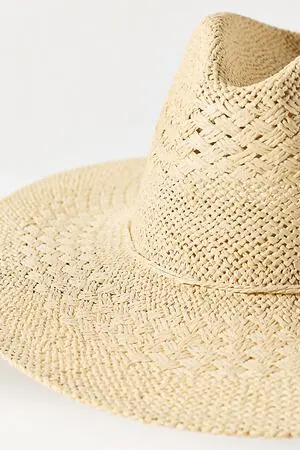 Anthropologie Woven Straw Fedora Hat - Ivory