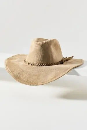 8 Other Reasons Faux Suede Rancher Hat - Beige