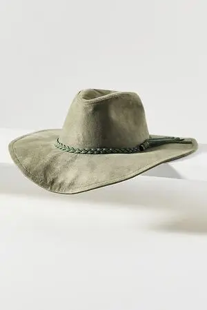 8 Other Reasons Faux Suede Rancher Hat - Forest Green
