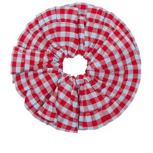 DAMSON MADDER Frill Edge Scrunchie - Blue/red