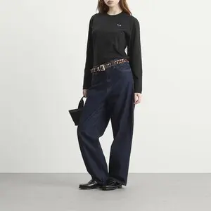 Play Comme Des Garcon Heart Long Sleeve T-shirt - Black